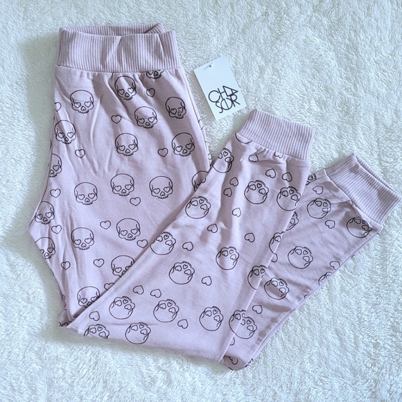 Chaser | Pants & Jumpsuits | Chaser Skull And Hearts Sweatpants Nwt ...